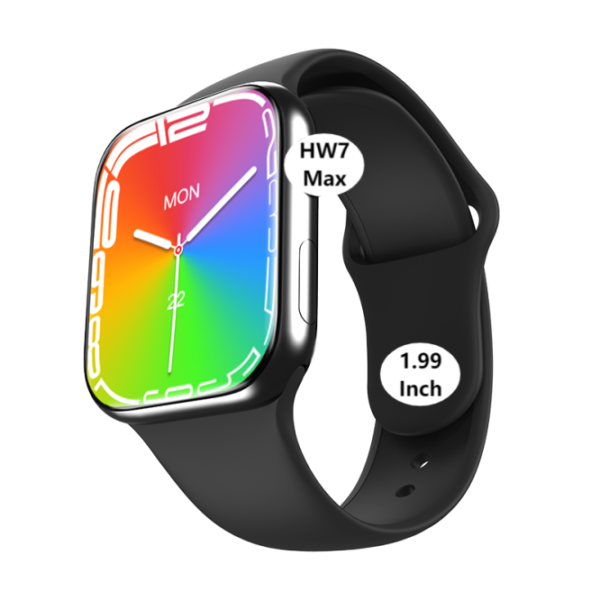 Hw7 MAX Smart Watch 1.99 Full Screen Series 7 Stainless Steel – Black ...